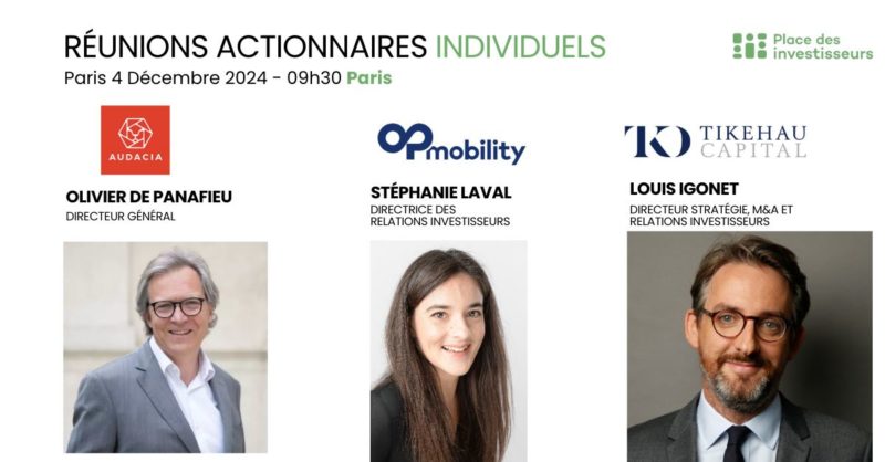 Individual shareholder meetings • Audacia